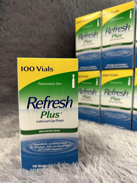 Refresh Plus Lubricant Eye Drops, 100 Vials – J BETTER